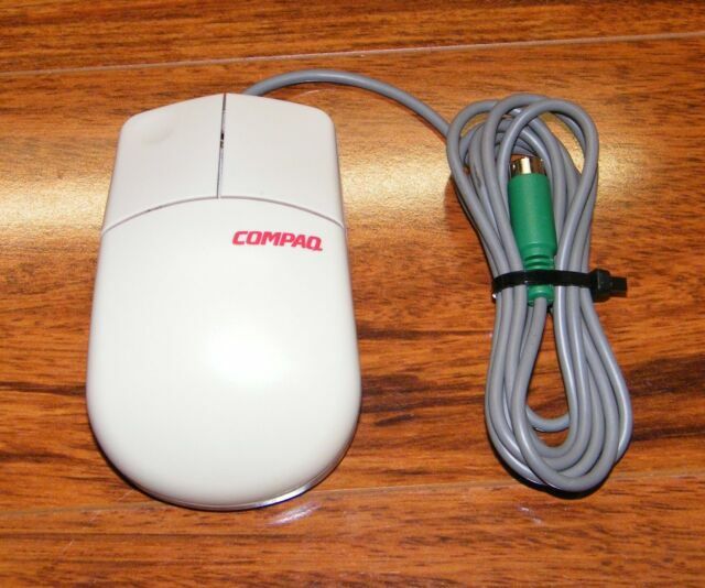 Vintage Compaq Mus9j N Ps/2 2 Button White Wired Rollerball Mouse for ...