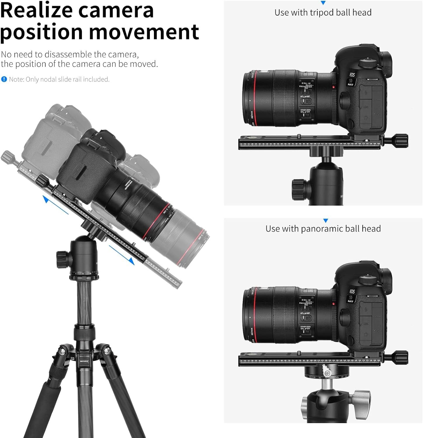 200Mm Professional Rail Nodal Slide Metal Quick Release Clamp for ...