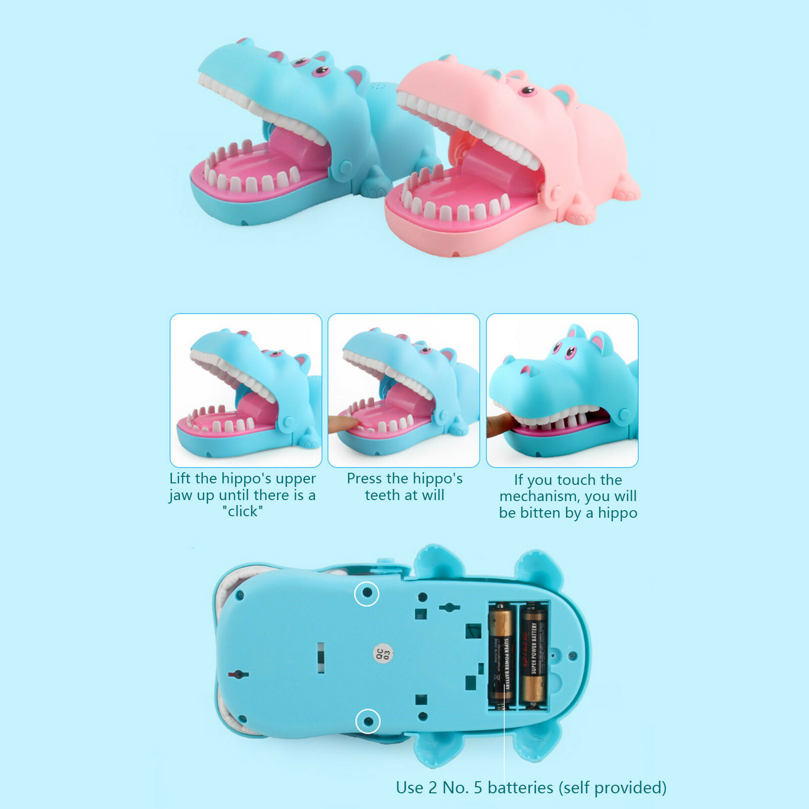 Hippo Mouth Dentist Bite Finger Game Funny Toy Kids Biting Roulette ...