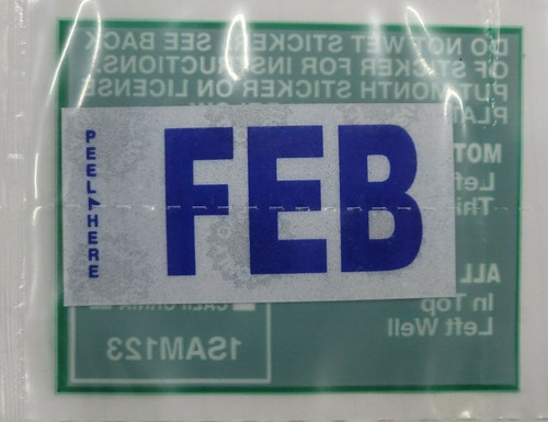 California Month Sticker (February) DMV License Plate Month Sticker ...
