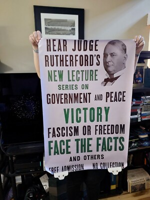 1939 Judge Rutherford Face the Facts Poster lightweight canvas 36 x 24 ...