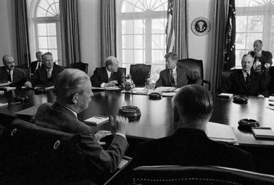 Washington DC Pointing way President Kennedy Prime Minister Mac- 1962 ...