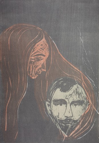 Edvard Munch, Man's Head in Woman's Hair, Hand Signed Lithograph | eBay