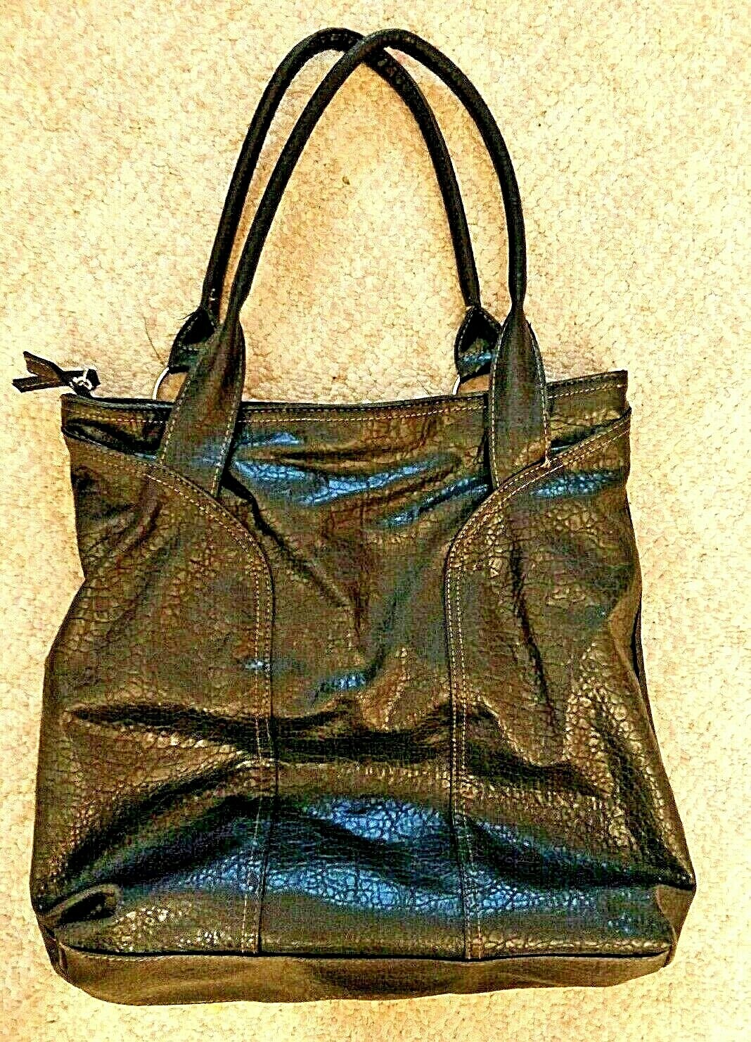 Dexter Womens Handbag Purse Black Large faux leather fits laptop | eBay