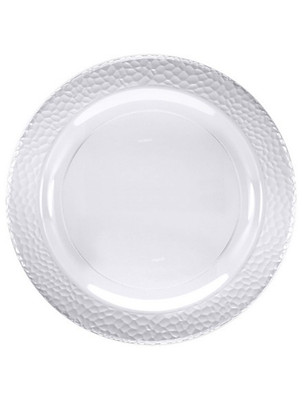 Washable Plastic Plate D25.5cm Embossed 10p Transparent | Creative ...