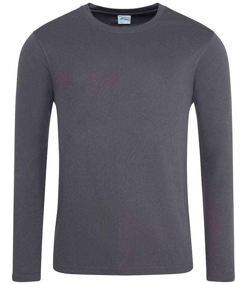 Mens Long Sleeve Breathable Wicking Polyester Cool Athletic T-Shirt ...