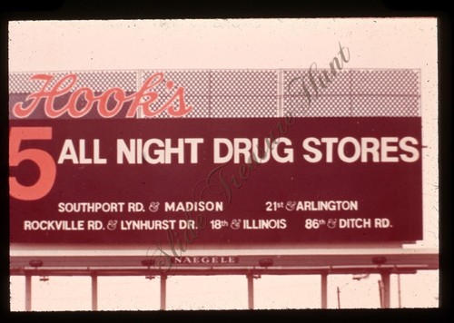 Indianapolis Hooks Drug Store Billboard 1970s Slide 35mm Indiana | eBay