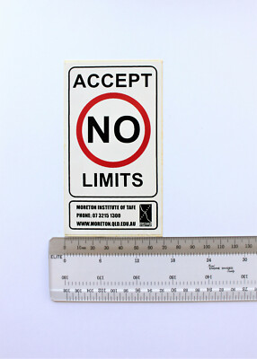 Tafe accept no limits vinyl car ute bike truck decal adhesive sticker ...