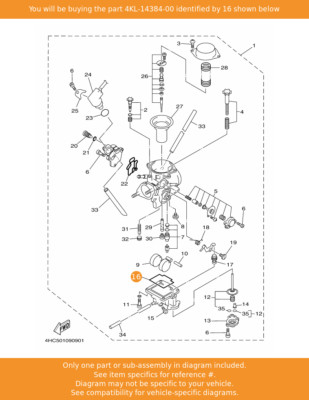 YAMAHA Gasket, Float Chamber, 4KL-14384-00 OEM YP250 YP250AMAJESTY ...