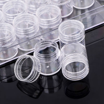 30Pcs Clear Plastic Jewelry Storage Rectangle Box Small Round Container ...