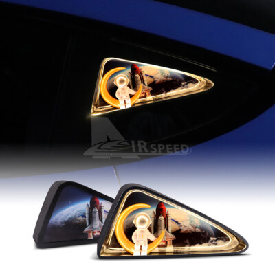 For Tesla Model 3 2019-2023 Car Triangular Window Decorative Light Trim ...
