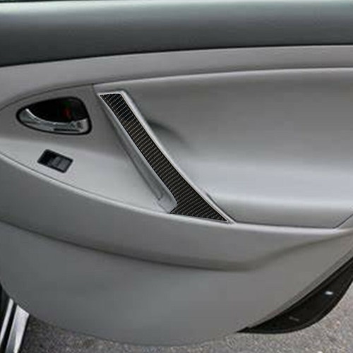 2Pcs Carbon Fiber Interior Rear Door Pull Cover Trim For Toyota Camry ...