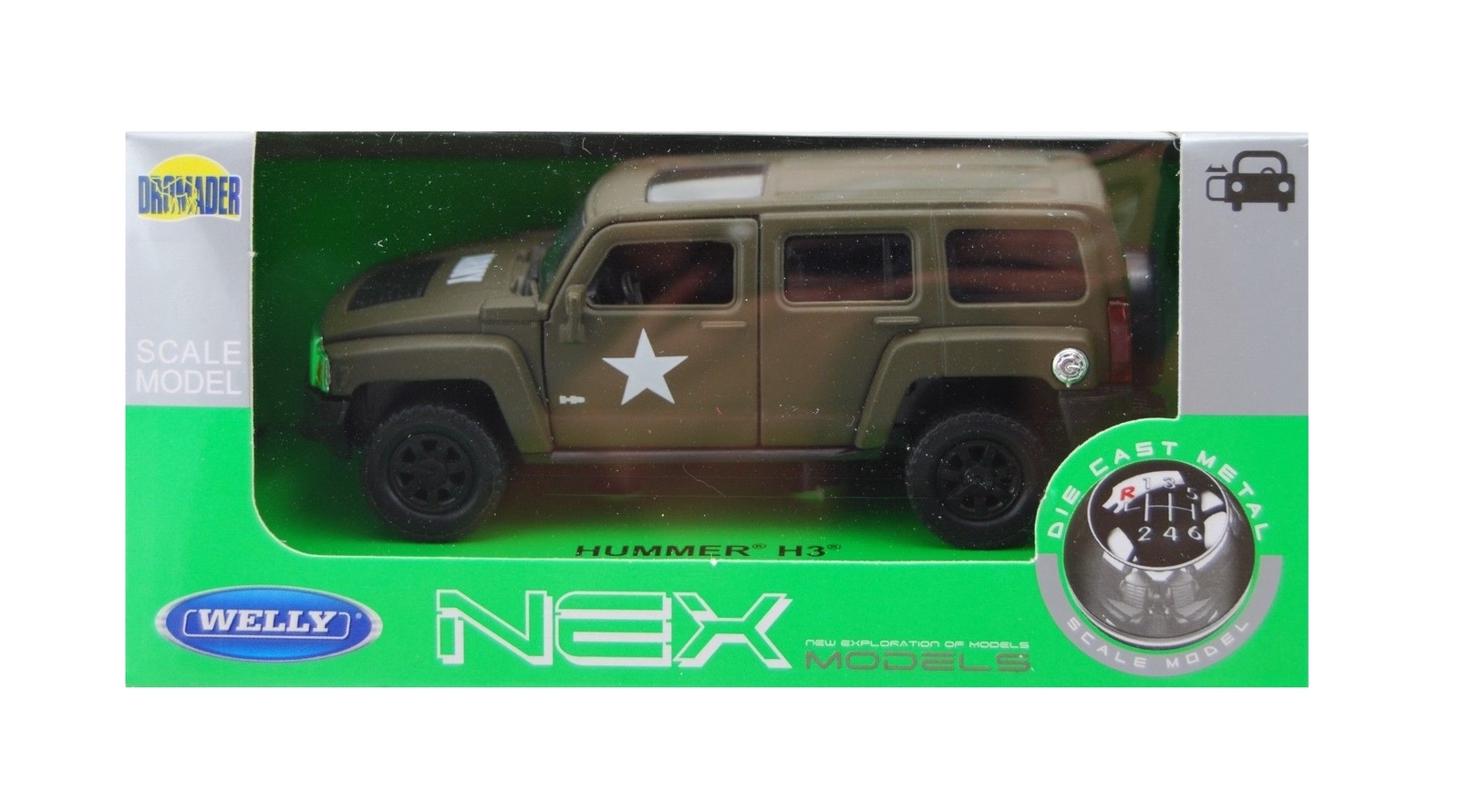 WELLY HUMMER H3 MILITARY 1:34 DIE CAST METAL MODEL NEW IN BOX ARMY ...
