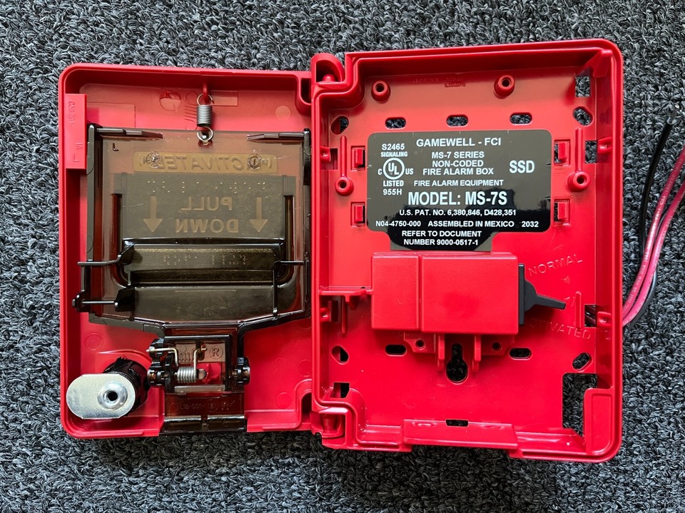 Gamewell-FCI MS-7S Fire Alarm Pull Station Single-Action Key Lock ...