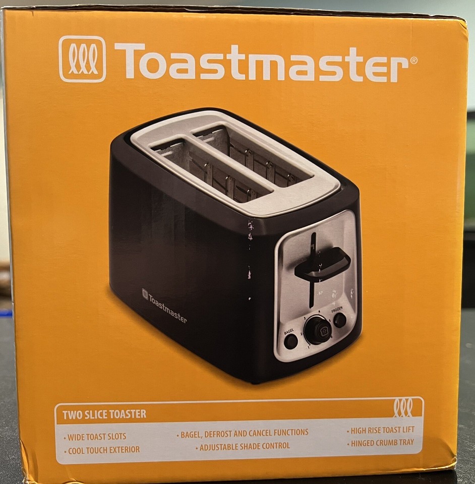 Toastmaster-2-Slice Cool Touch Adjustable Toaster Wide Slots, Black ...