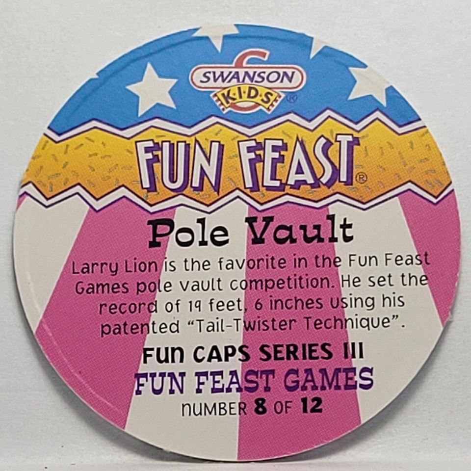 Vintage Pog * Swanson * Fun Feast Games Series III #8 of 12 * Bin127 | eBay