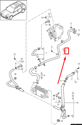 PORSCHE CAYENNE 92A Engine Coolant Pipe 94810602280 948.106.022.80 NEW ...