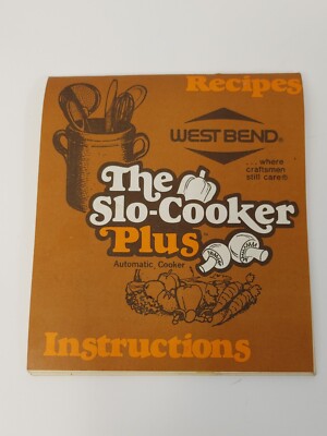 Vintage 1976 West Bend Slo Cooker Plus Instructions Recipes Book | eBay