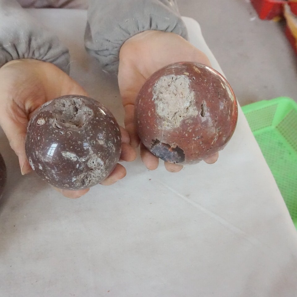 9.6LB 8Pcs Natural Vesuvianite Agate Carnelian Crystal Geode Sphere ...