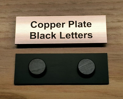 Custom Engraved 1x3 inch Brushed Copper Magnetic Plate Plaque Sign w/ 2 ...