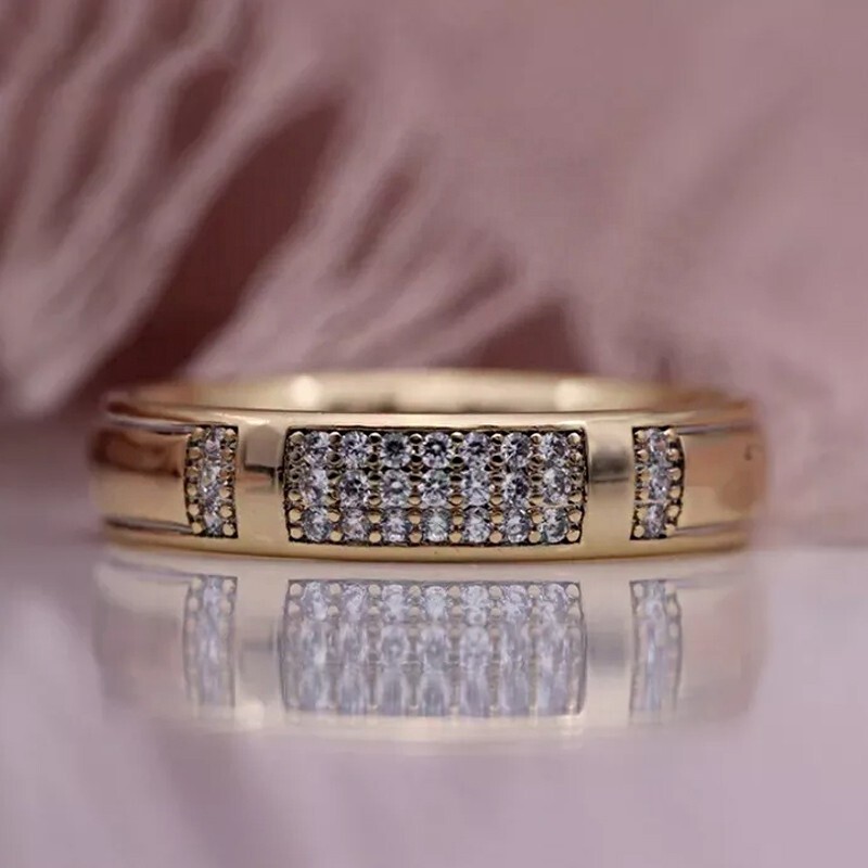0.50 Ct Diamond Men's Wedding Engagement Band Pinky Ring 14K Yellow ...