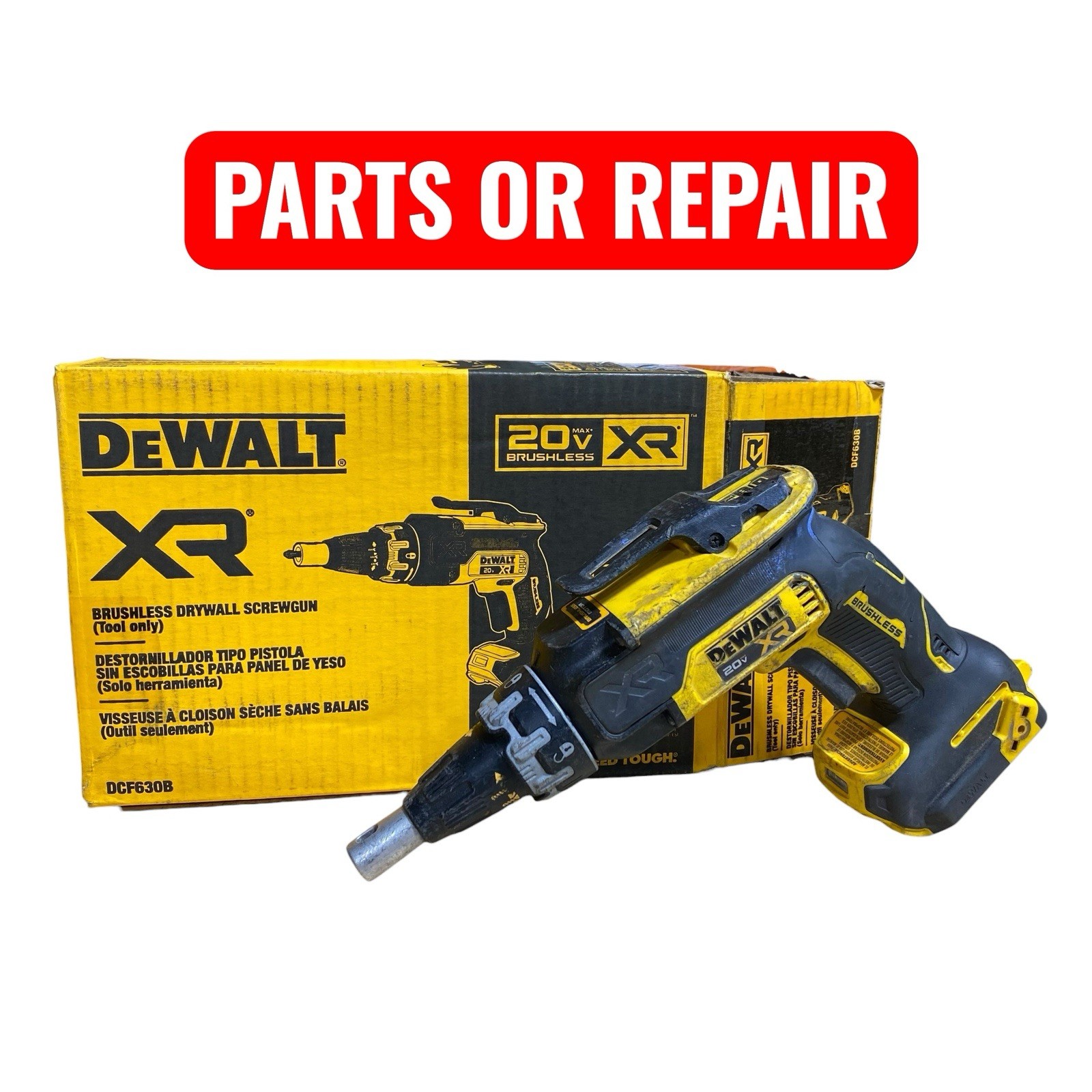 DEWALT DCF630B 20V XR Drywall Screwgun (Tool Only) - FOR PARTS OR ...