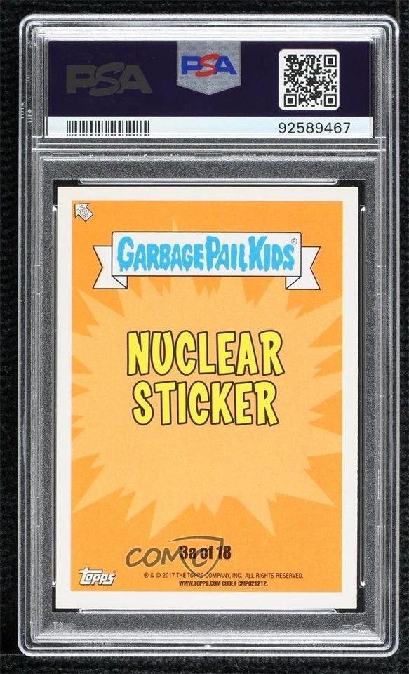 2017 Topps Garbage Pail Kids Adam-Geddon Nuclear Sticker #3a PSA 9 MINT ...