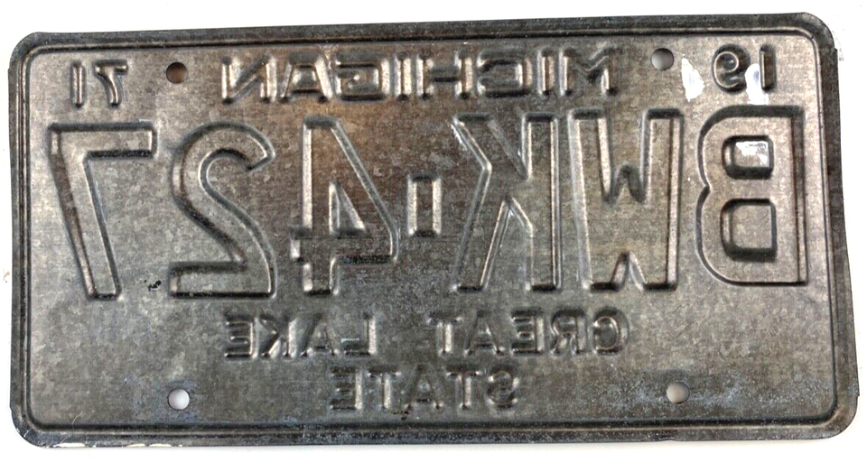 Vintage 1971 Michigan Car License Plate Man Cave Garage Pub Decor ...