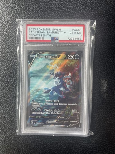 2023 Pokemon Crown Zenith Full Art Alt Hisuian Samurott V GG51 PSA 10 ...