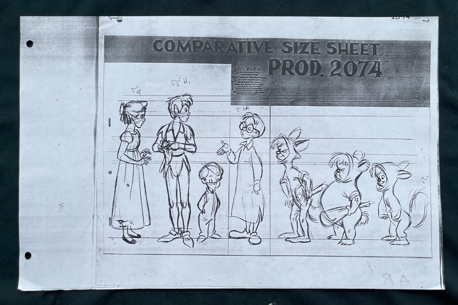 PETER PAN MODEL SHEET 1953 Comparative Size DISNEY ANIMATION Research ...