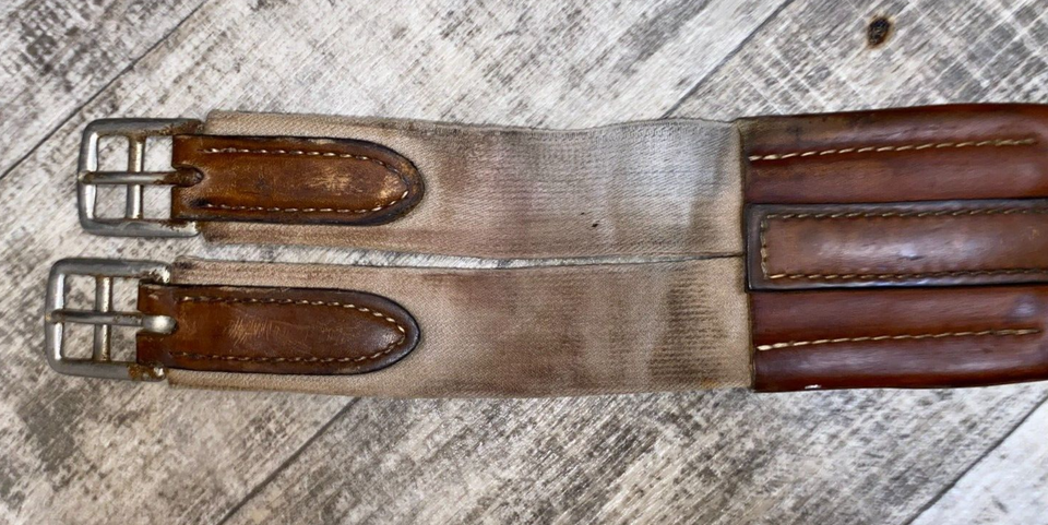 48'' BROWN LEATHER PADDED CONTOURED ENGLISH GIRTH | eBay