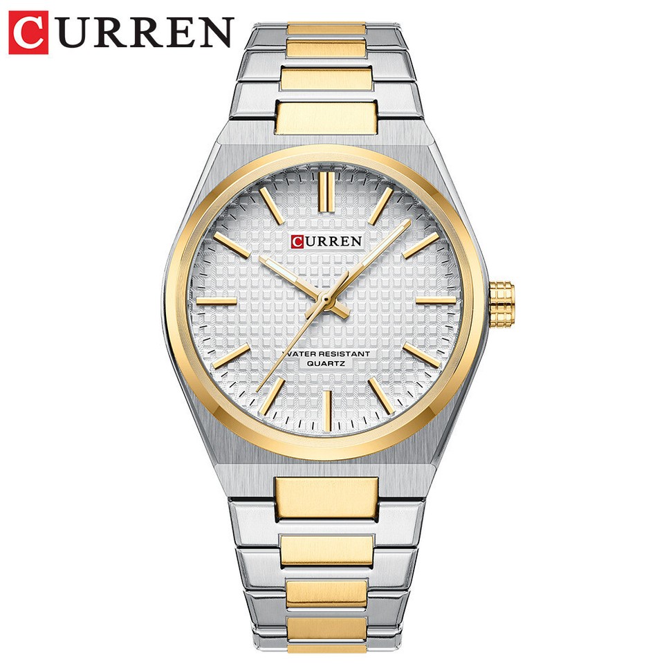 CURREN Men Quartz Watch Silver Steel Wristwatch Brand Male Luminous ...