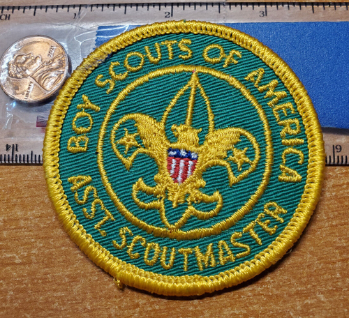 BSA Asstant Scoutmaster Position Patch 1970-72, plastic back,RARE [moww ...