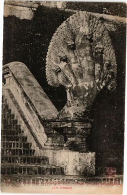 CPA AK Ex-Cambodge ANGKOR-VAT - Naga, Serpent polycéphale (Art Khmer ...