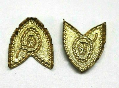 Gold plated Western brass belt or shirt collar tips lot of 2 E189 | eBay