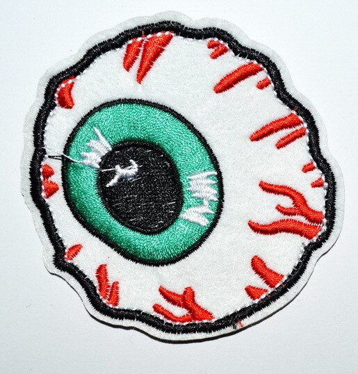 Bloodshot Eye Eyeball Iron-On Embroidered Patch Applique, Biker Alt Motif ≈7.8cm | eBay