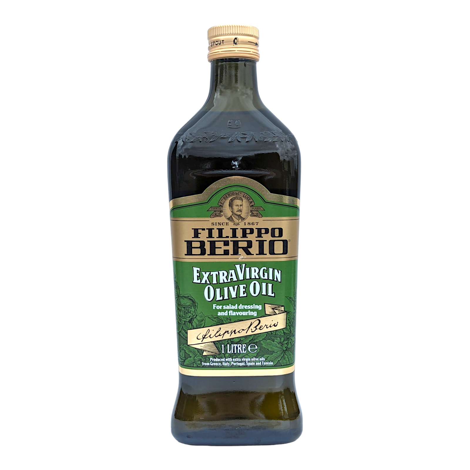 Filippo Berio Extra Virgin Olive Oil EVOO in 1L Glass Bottle ...