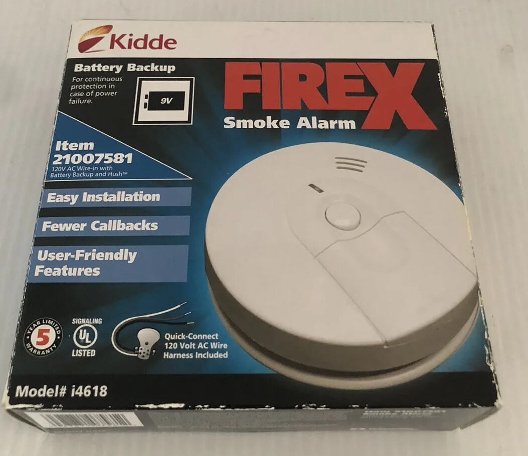Kidde+i4618AC+Firex+Hardwire+Ionization+Smoke+Detector+With+Battery ...