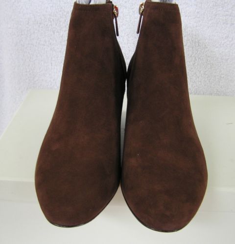 Coach Maya Suede Wedge Booties Mahogany Size 8.5 New $328 Q5328 | eBay