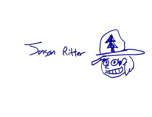 JASON RITTER HAND SIGNED DRAWN GRAVITY FALLS SKETCH PROOF DIPPER ...