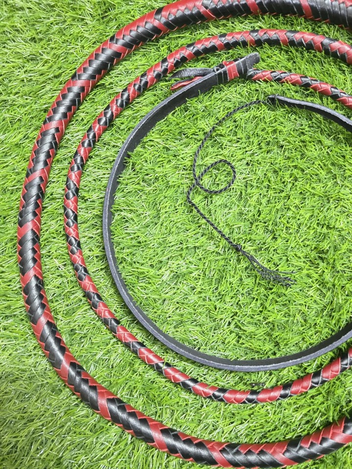 Handmade Bullwhip 4ft to 16ft long 16 Plaits Real cowhide leather bull ...