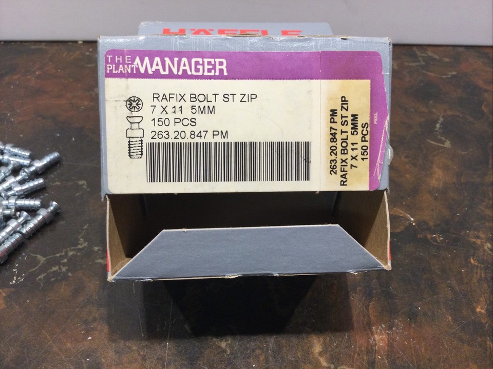 Open Box 50 Left Hafele Rafix 20 Connecting Bolts W/Special Bolts 263. ...