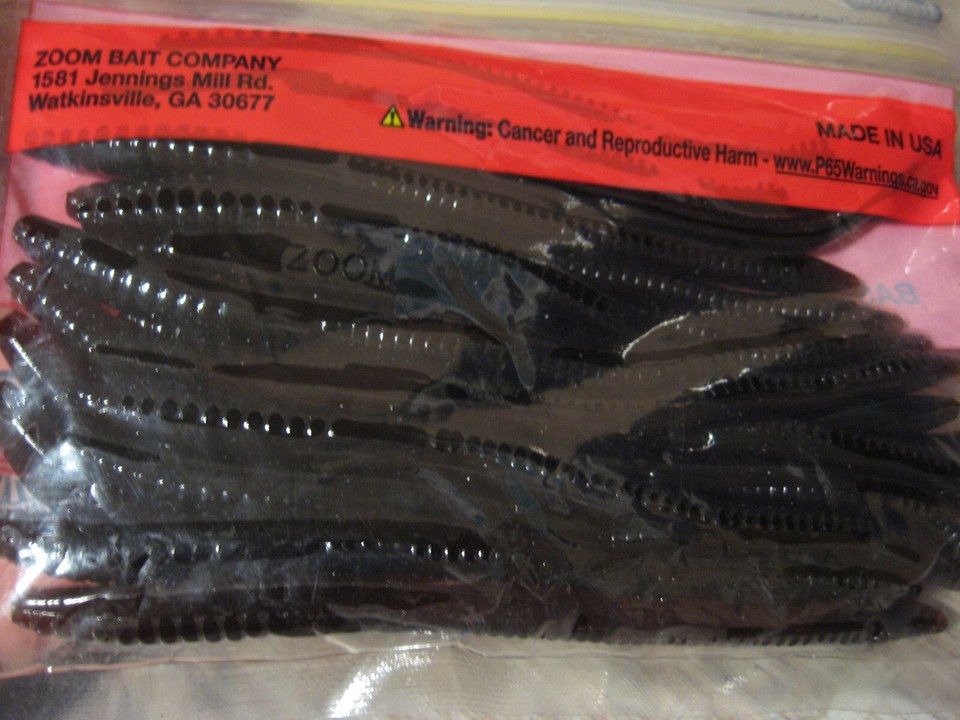 Zoom Soft Baits - 4 3/4" Finesse Worms 004 - Choose Colors - 20 Worms ...