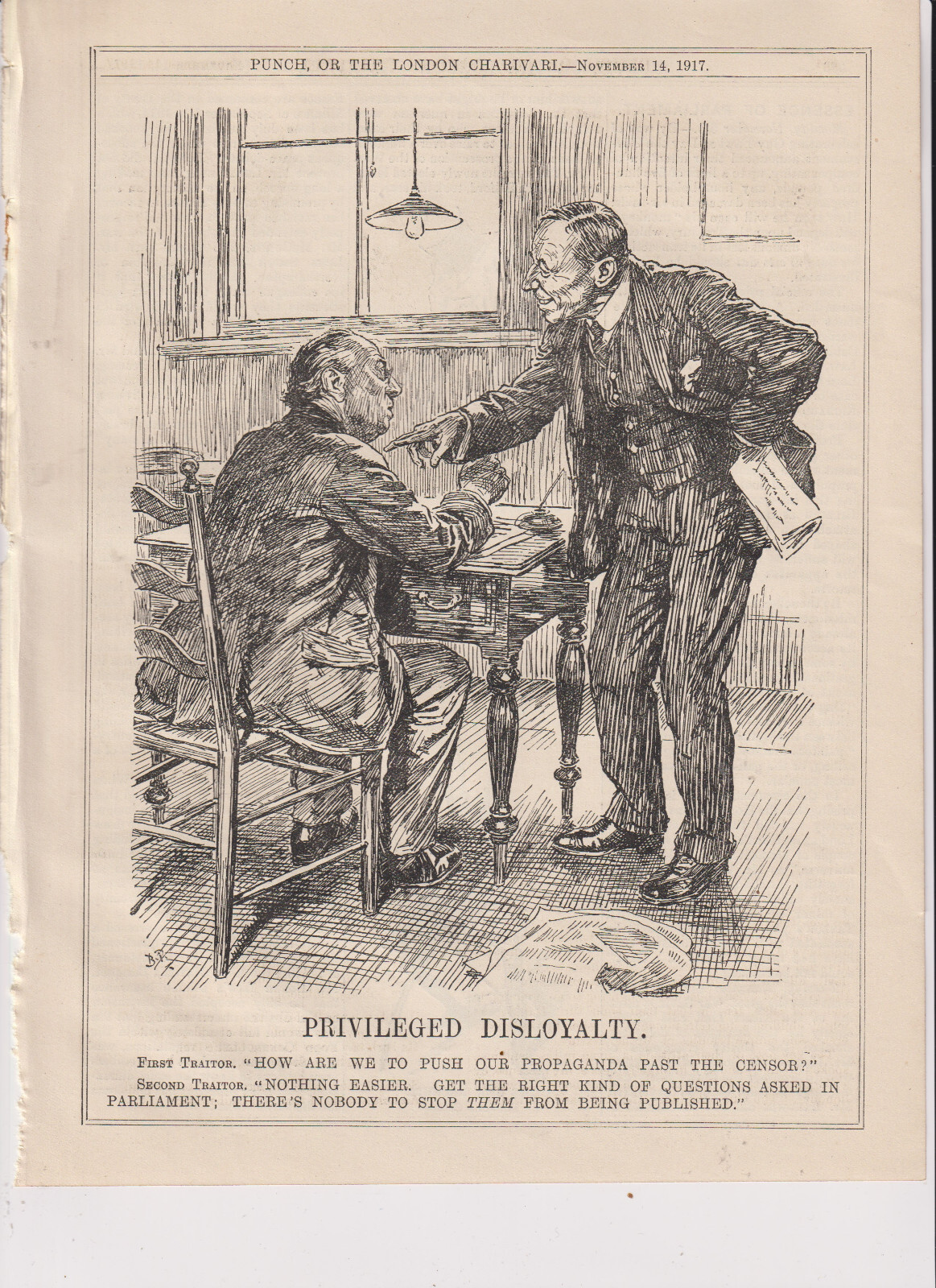 1917 Punch Cartoon Traitors Want to get Propaganda Past the Censor | eBay