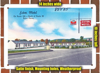 Metal Sign - Pennsylvania Postcard - Exton Motel, On Route 100 - North ...