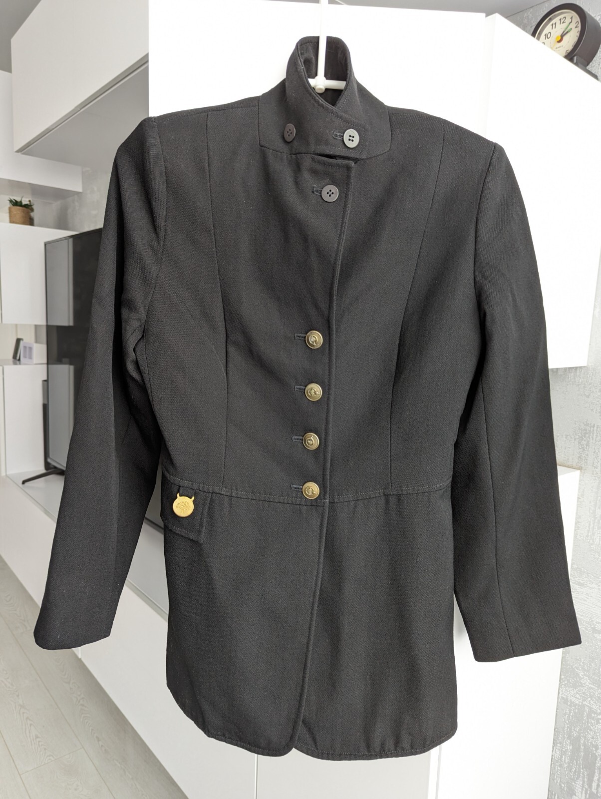 Mulberry Vintage Womens Wool Military Button Jacket Blazer Black Sz M ...