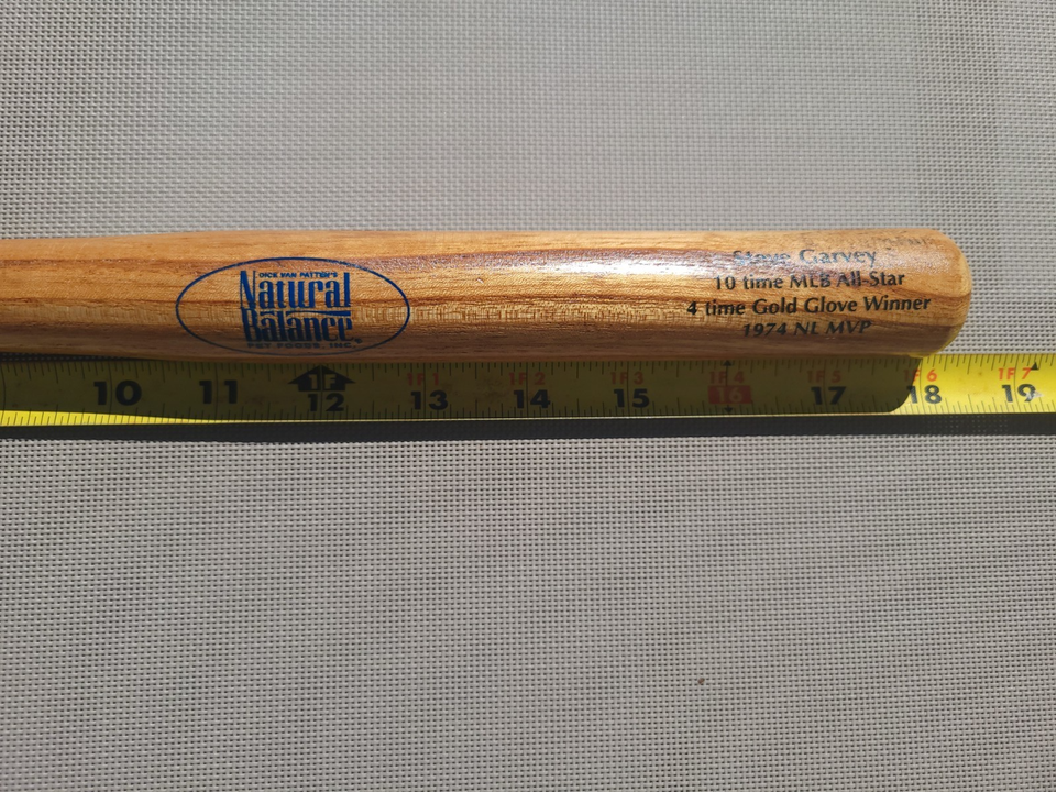 Dick Van Patten Natural Balance Pet Foods 18" Wood Bat Steve Garvey ...