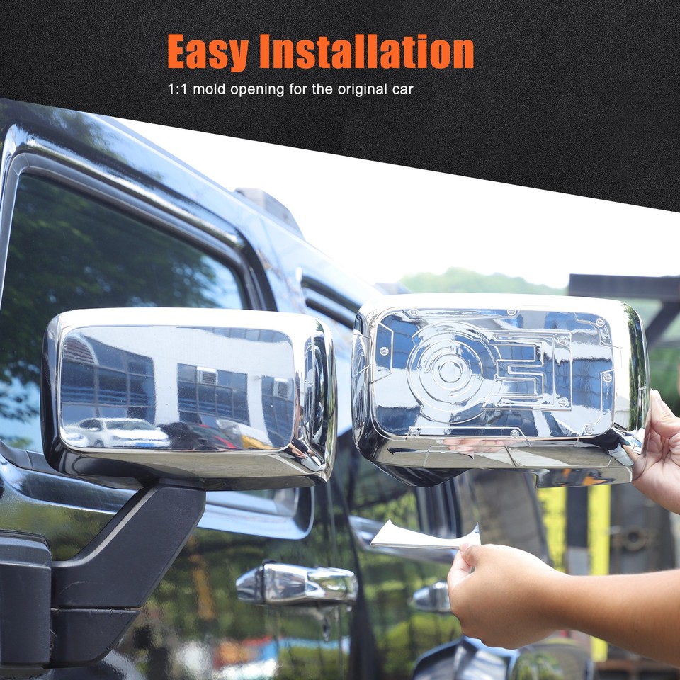 Armor Style Gloss Silver Side View Mirror Cap Trim Cover Fits Hummer H3 ...