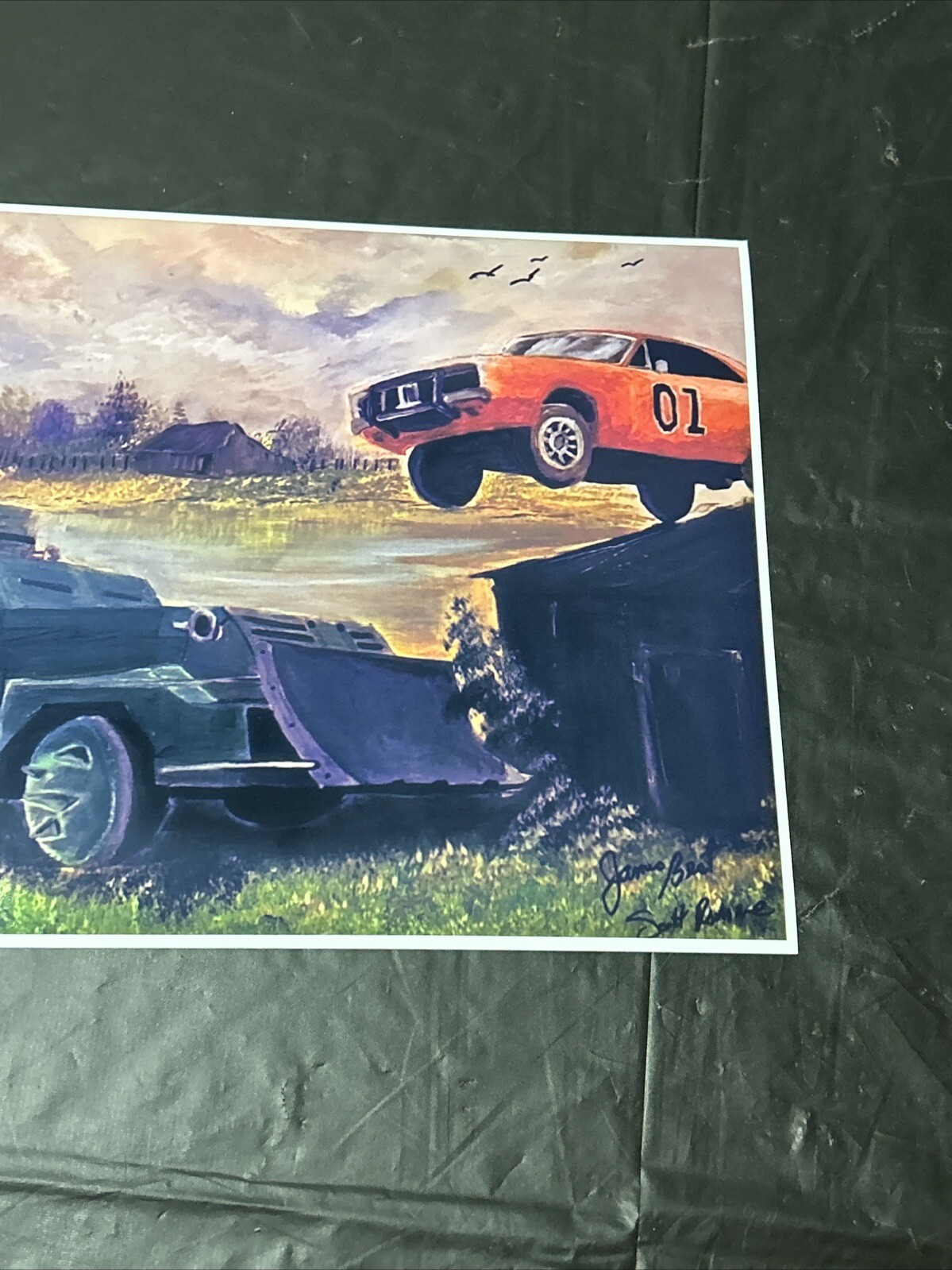 James Best Rosco P Coltrane Painting Of The General Lee Reprint Dukes ...