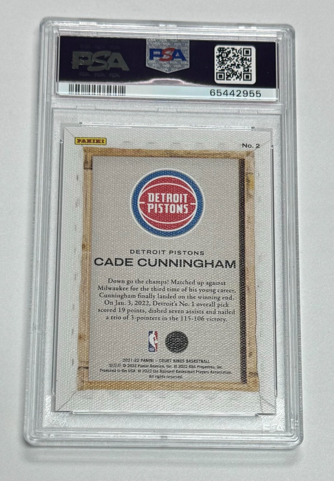 2021-22 Panini Court Kings - Blank Slate #2 Cade Cunningham (RC) for ...